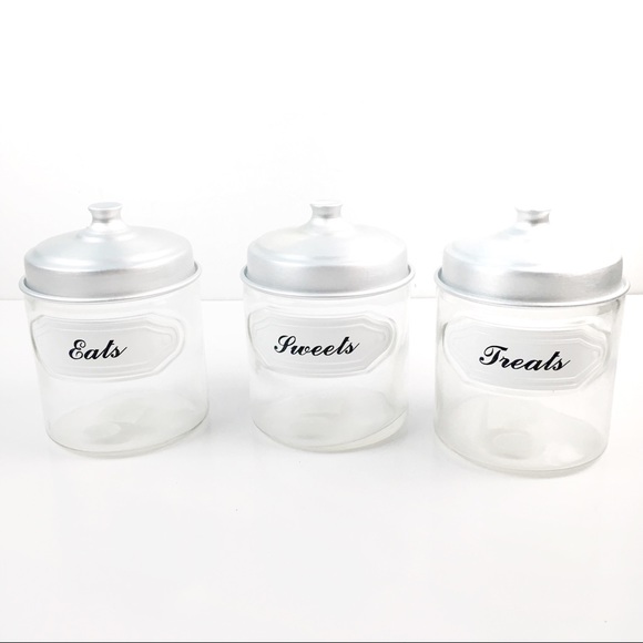 Kitchen | Nwt Set Of Three Glass Jars | Poshmark